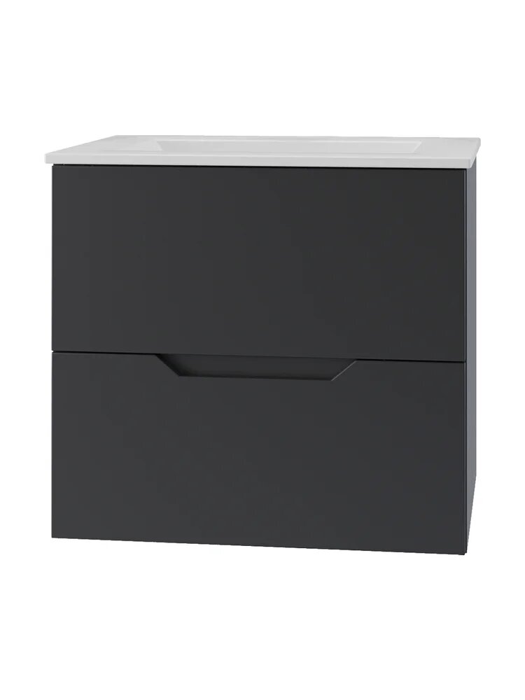 Тумба с раковиной Agger Свит SWE600ETBL-3610W 60 подвесная, черная матовая