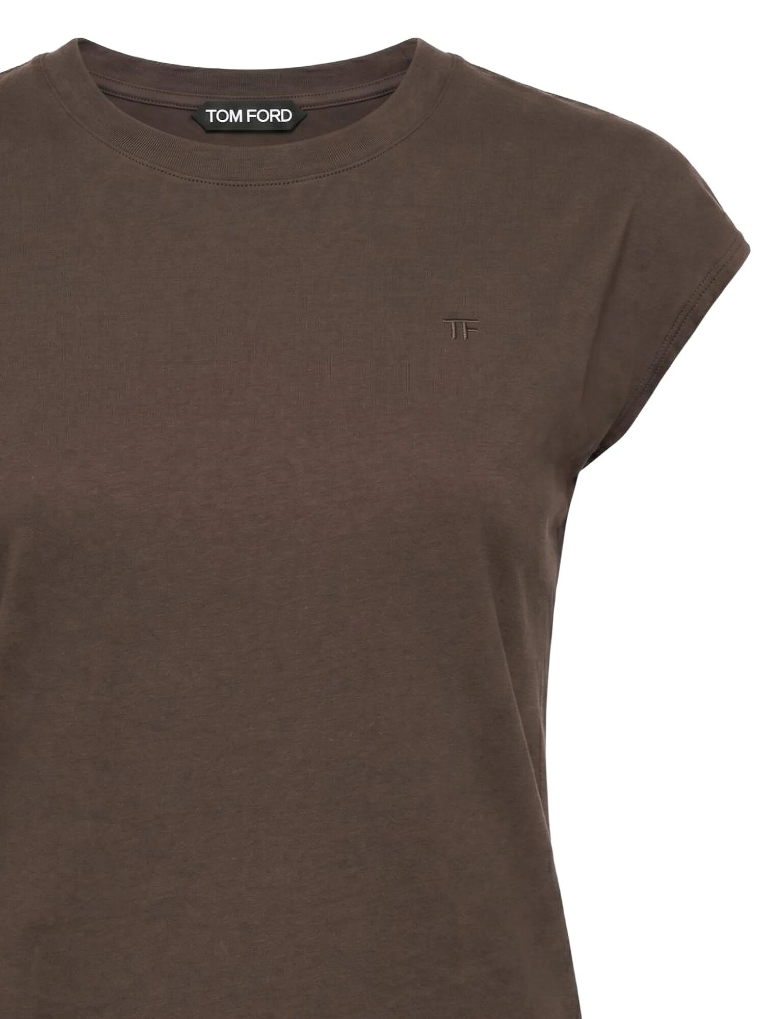 Футболка Tom Ford Logo-embroidered T-shirt, размер 44 EU, brown — фото 1