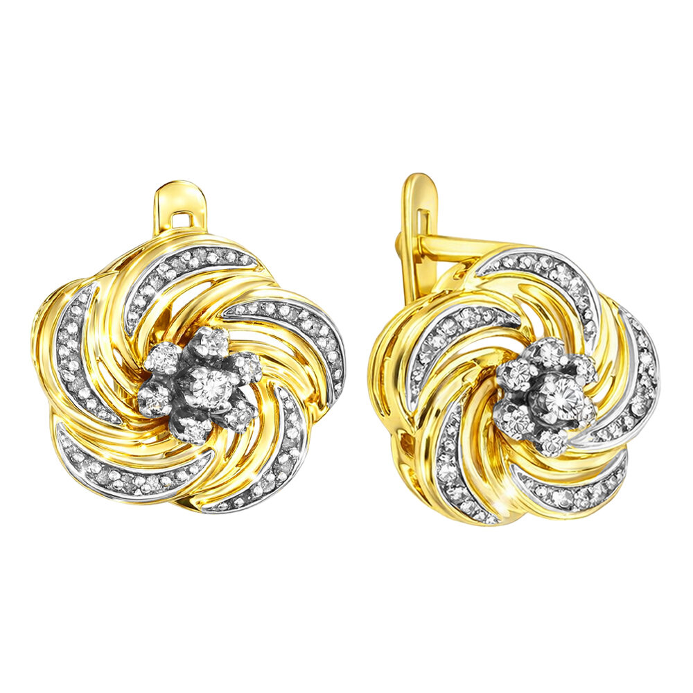 серьги из золота, с бриллиантами