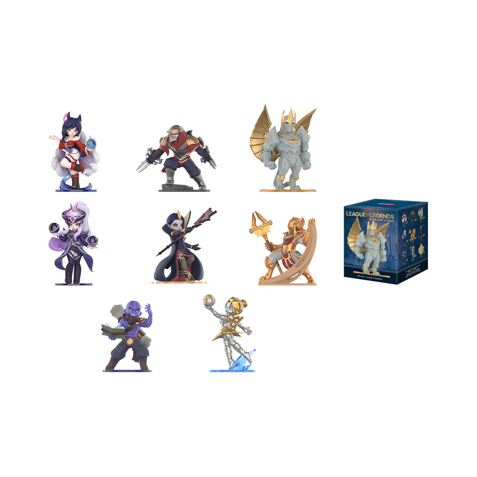 POP MART x LOL Midlane Showdown Collection Орнамент Фигурка Слепые коробки 1 коробка Целая коробка 8 шт