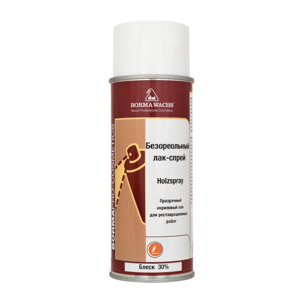 Прозрачный акриловый лак-спрей для реставрационных работ Borma Wachs Holzspray Acrylic 400 мл 30% 0614.30