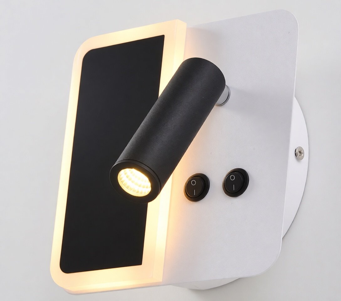 Бра ЭлисСвет, 5302/1W, LED, черный, белый, современный стиль, дневной белый свет