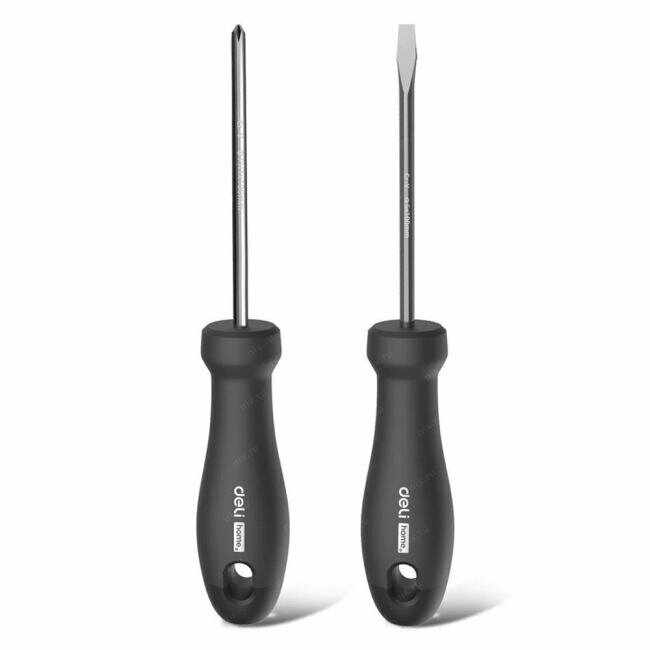 Набор отверток Home Series Black Deli HT1002 2шт SL5x100+PH1x100 Эксклюзивный дизайн. Рукоятка из высококачественного с