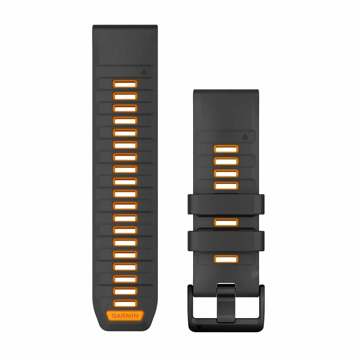Ремешок для часов Garmin QuickFit 26 Watch Bands Silicone Graphite with Spark Orange (Fenix 8) (010-13393-05)
