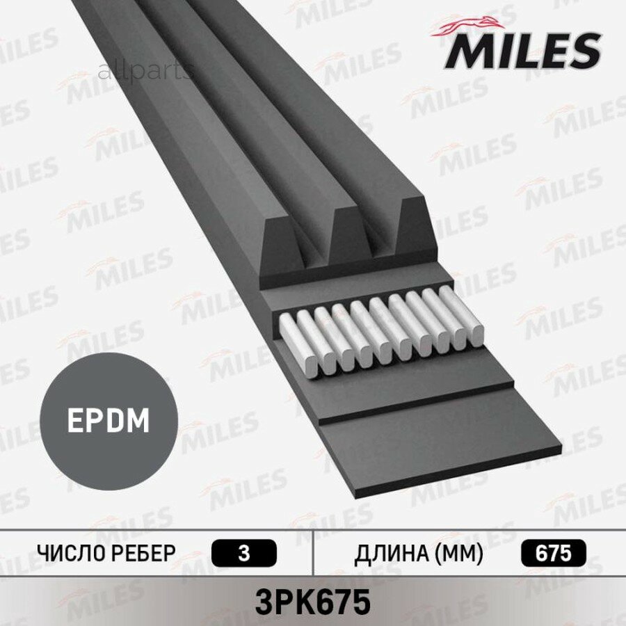 MILES 3PK675 Ремень поликлиновый
