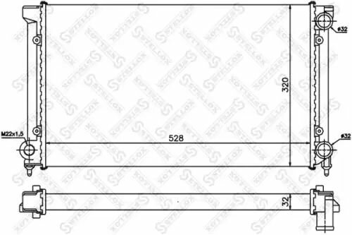 Радиатор системы охлаждения VW Passat 1.6 1.8 88-92 STELLOX 10-25003-SX