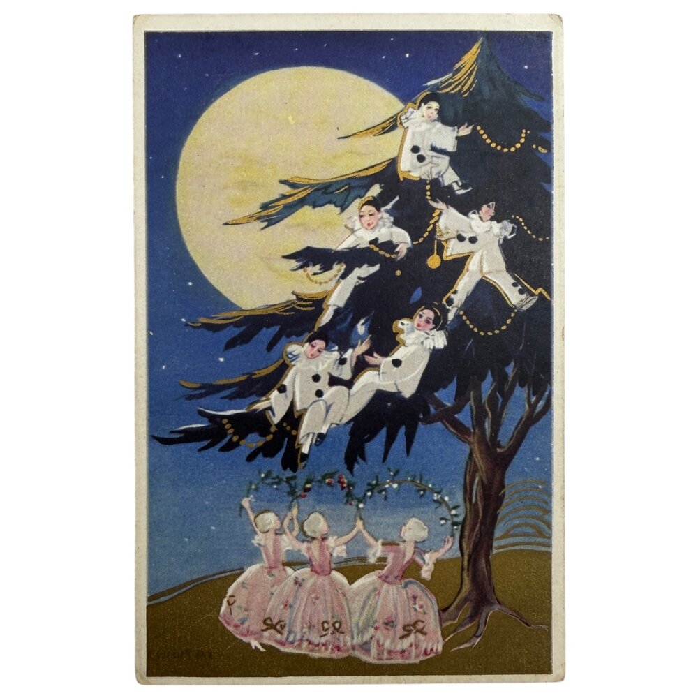 Почтовая открытка "Кьостри - Танцы" 1920-1925 гг. Италия