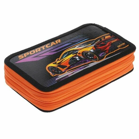 Пенал 2 отделения на молнии Sport car 47109