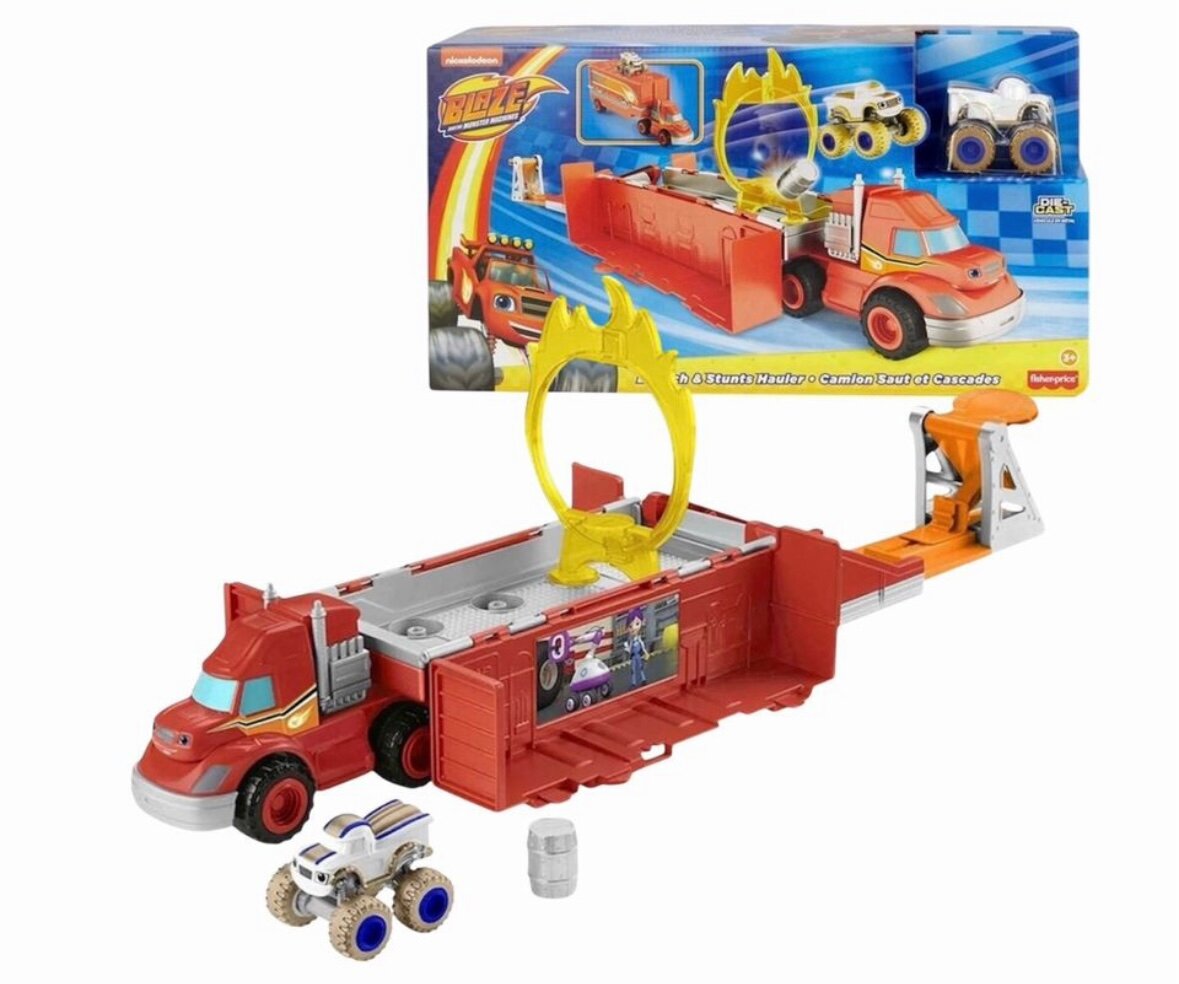 Nickelodeon Fisher-Priсе Blaze Вспыш и Чудо-машинки Трек Грузовик Launch and Stunts Hauler