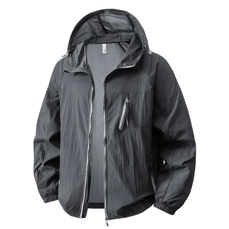 LNGXO Легкая Солнцезащитная куртка из нейлона для кемпинга XL, Unisex Dark Gray