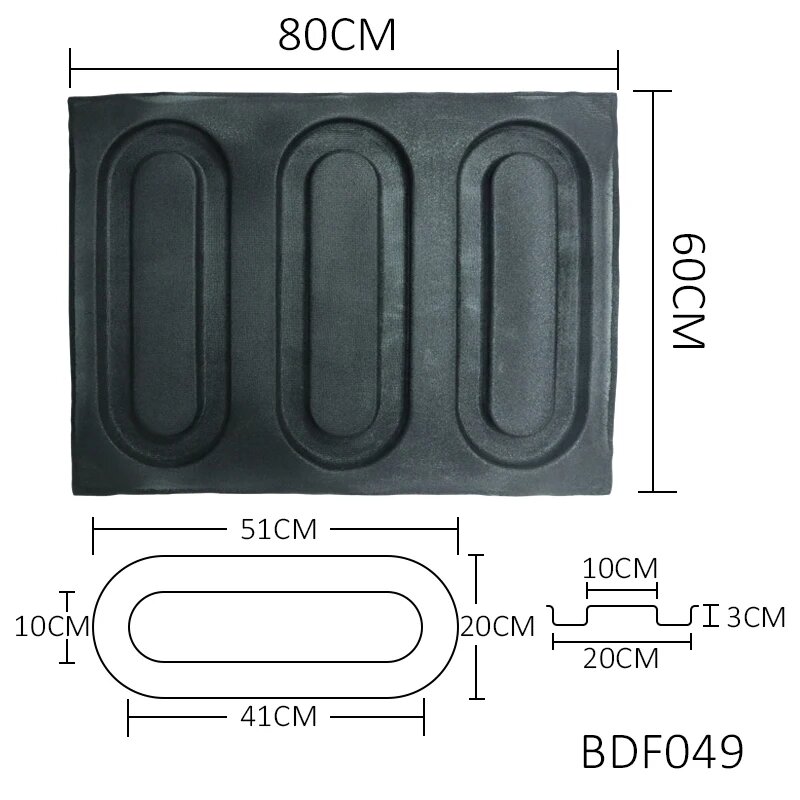 Силиконовая форма для хлеба 60x80 см, BDF049, черная