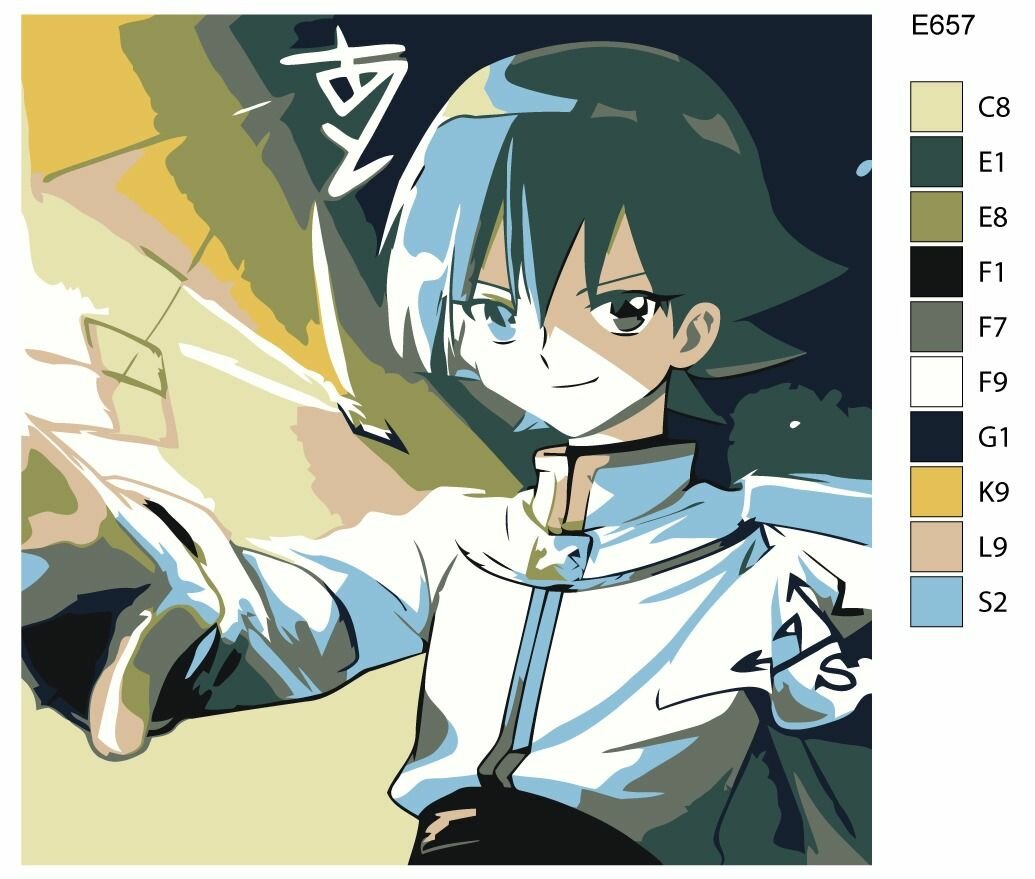 Детская Картина по номерам E657 "Аниме Shaman King (Шаман Кинг). Лайсерк" 30х30