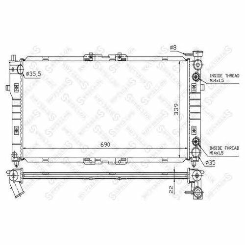 Основной радиатор (двигателя) Stellox 1025254sx для Mazda 626 IV, V, MX-6, Xedos 6