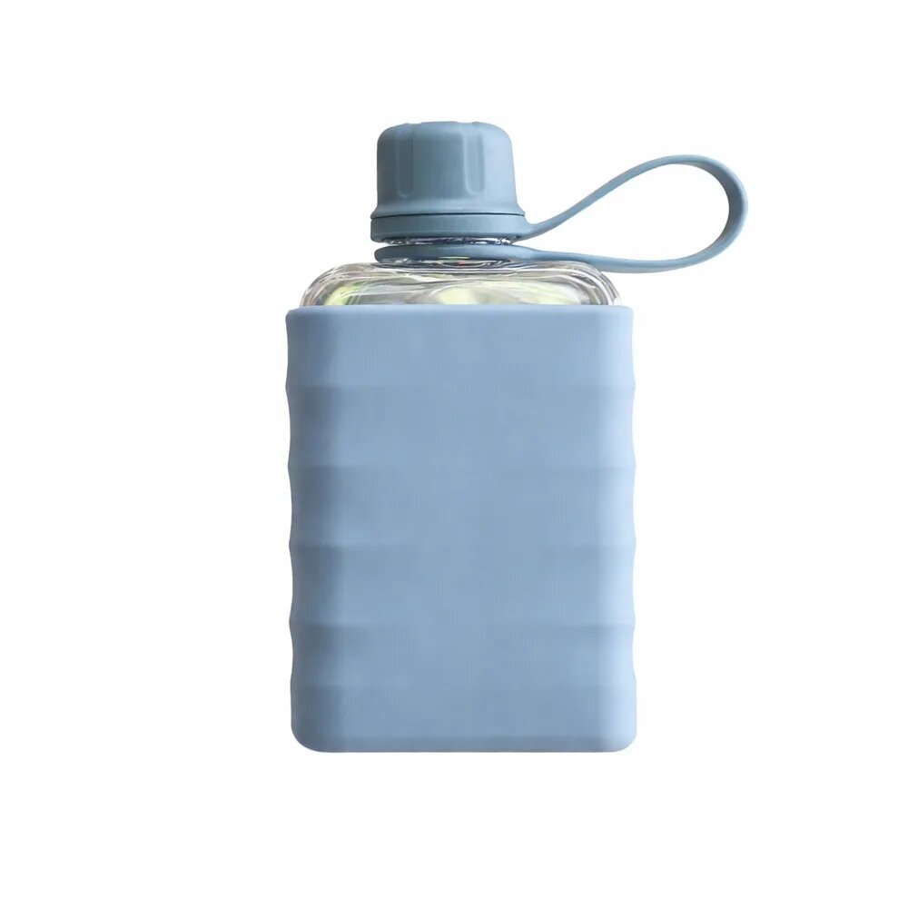 Портативная бутылка для воды 240/500 мл разноцветная Голубой, 240ml-blue