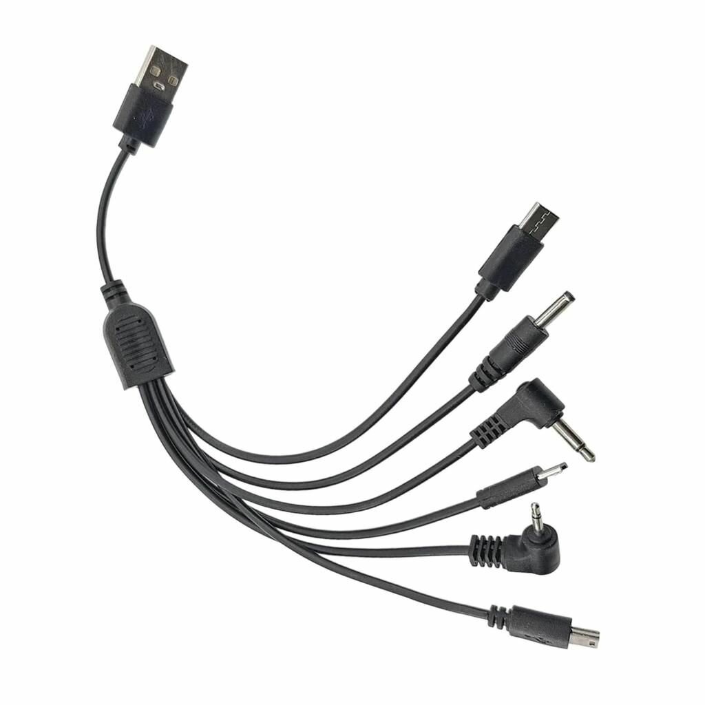 Кабель для быстрой зарядки с 6 портами Type C, Mini USB, 3.5 мм и 2.5 мм для электроники, Одиночная головка USB