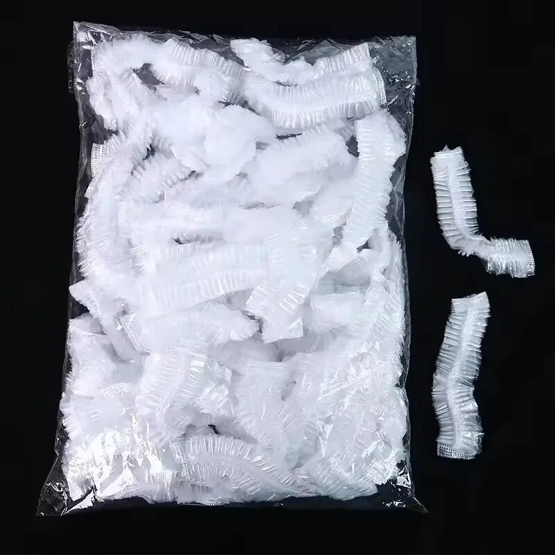 Одноразовые прозрачные шапочки для душа Белый, White 100PCS