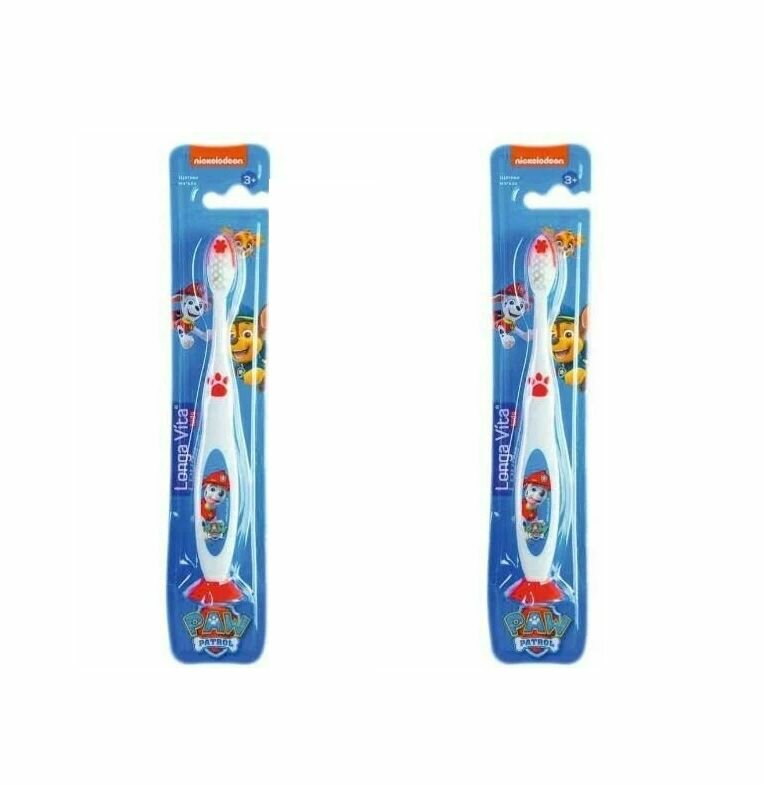 Longa Vita Зубная щетка детская Paw Patrol, 0+, 2 шт