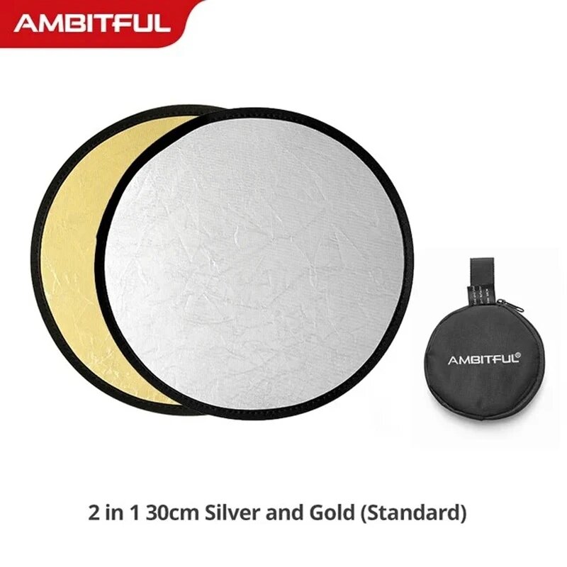 AMBITFUL Мини-рассеиватель света 2-в-1 30 см 30cm Gold Silver