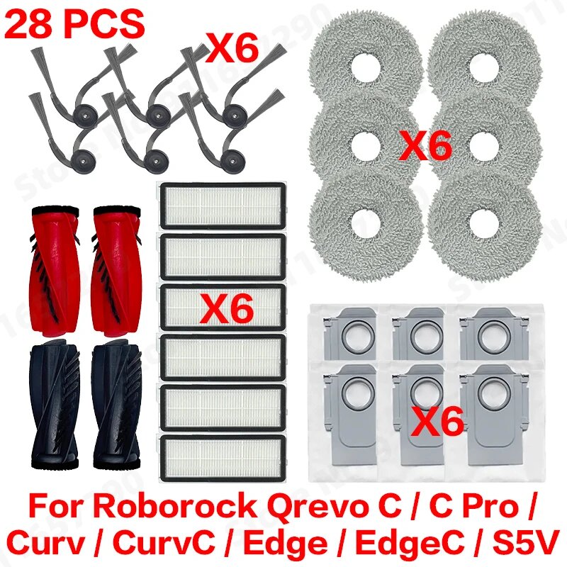 Комплект щеток и салфеток для пылесоса Roborock Qrevo Серый, Set 2