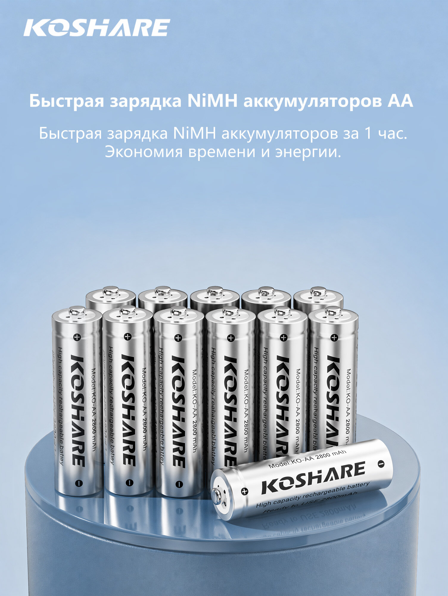 KOSHARE AA HR6 2800mAh аккумуляторная батарея NiMH аккумулятор 1,2 В пальчиковая батарейка