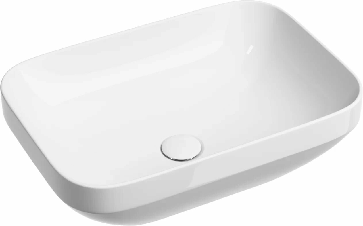 Накладная раковина Ceramicanova Element CN6055 белая глянцевая, фарфор, белый глянец, 50×35.9×14.5 см