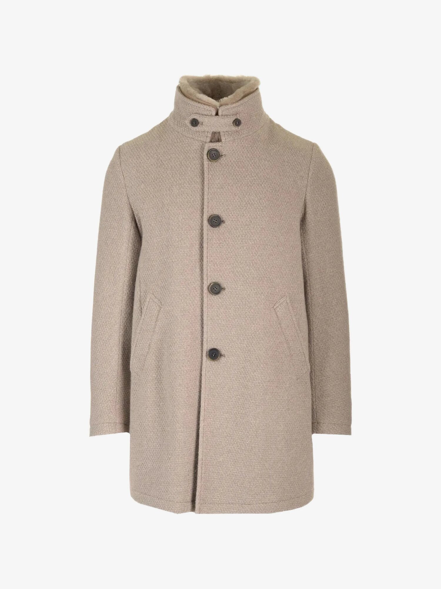 Пальто Faux-fur-collar single-breasted coat