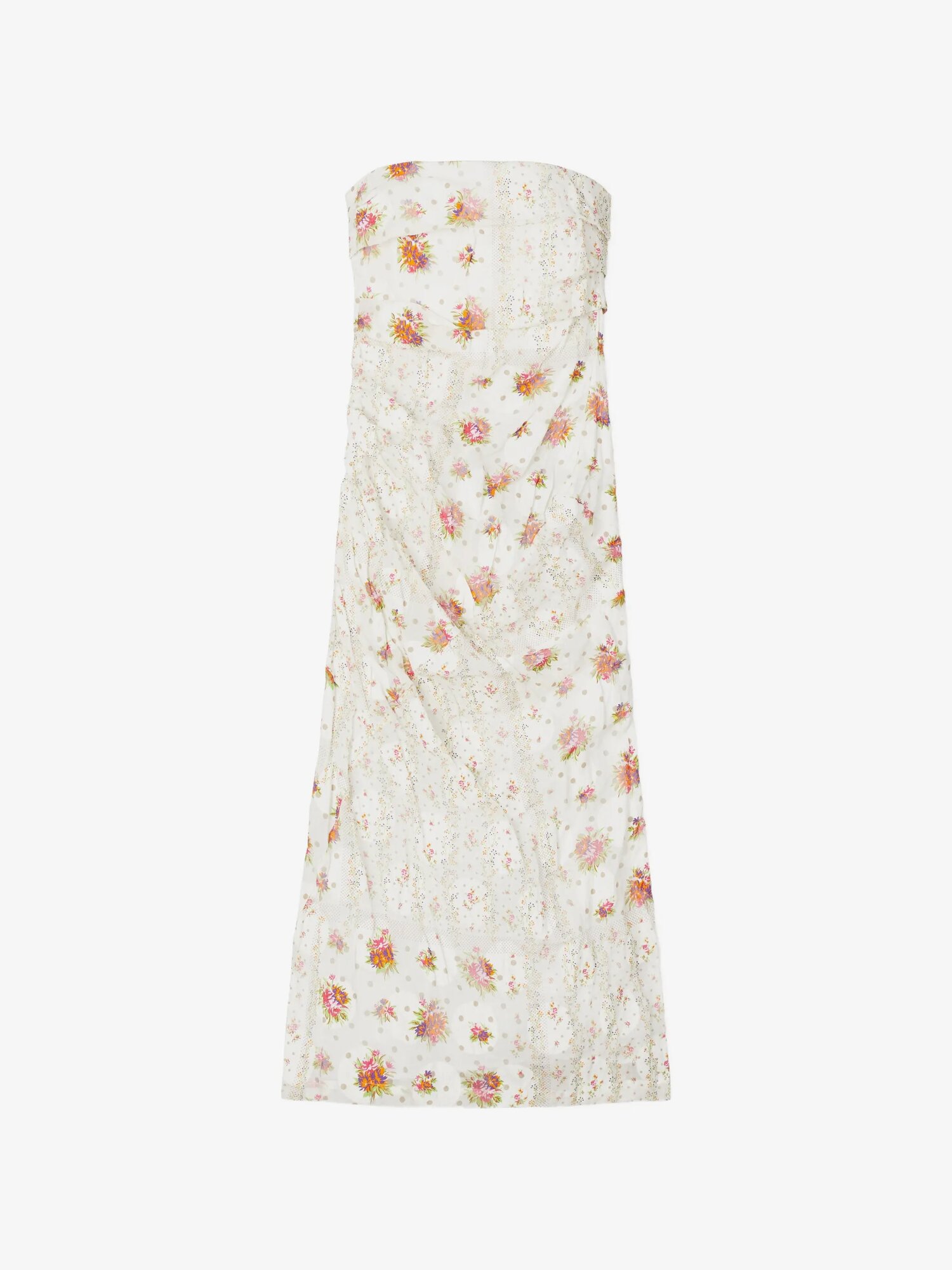 Платье Strapless floral-print dress