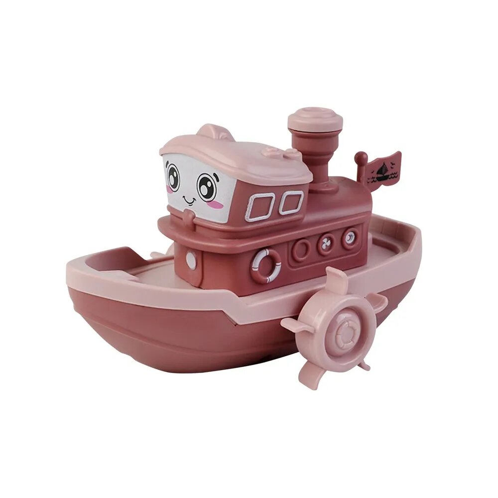Игрушка для ванной Кораблик, детская плавающая лодка для купания и игр в воде малышей, Розовый