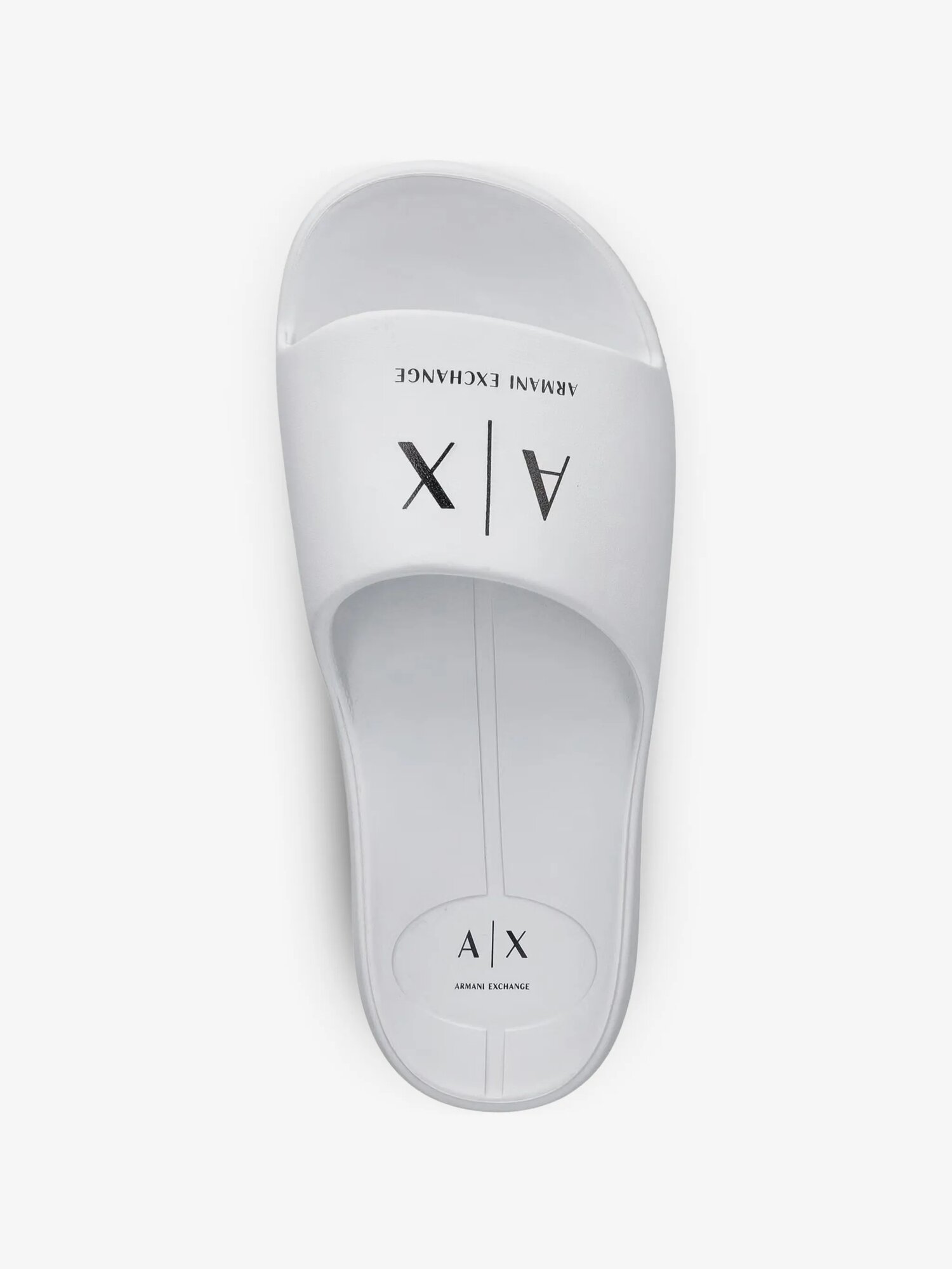 Шлёпанцы Armani Exchange Logo-print open-toe slides, размер 39, бежевый/белый — фото 1