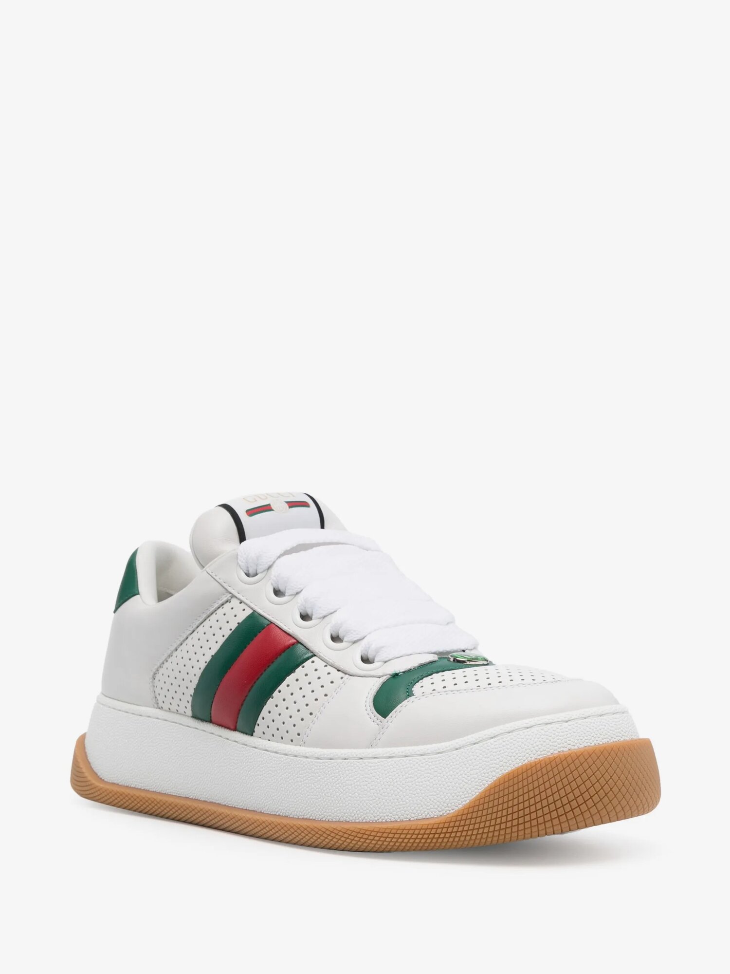 Кроссовки GUCCI Screener, размер 38, бежевый/белый — фото 1