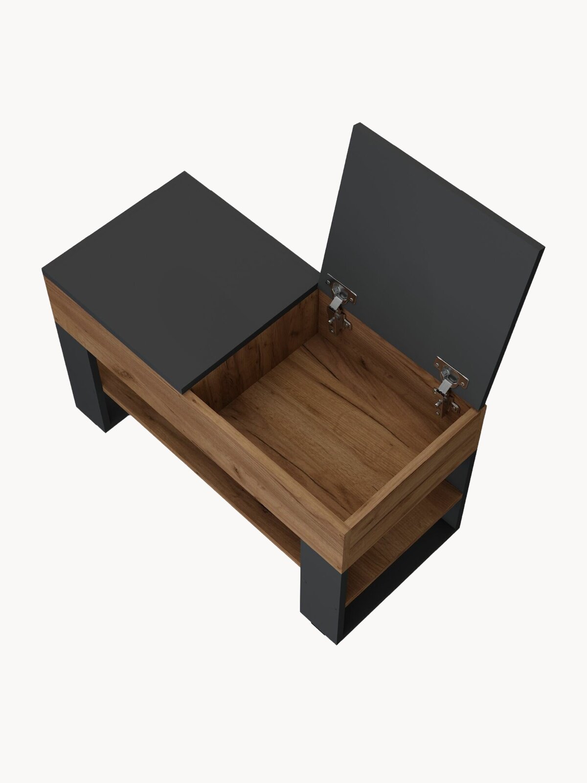 Стол журнальный письменный с ящиками, столик журнальный Alex, графит, дуб вотан