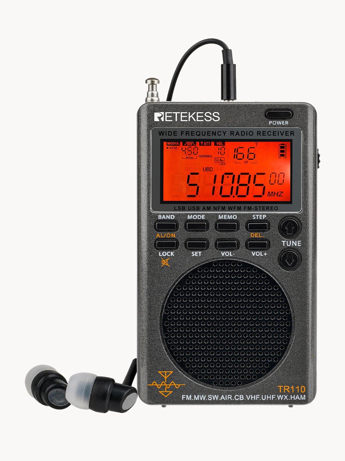 Всеволновой радиоприемник портативный Retekess TR110