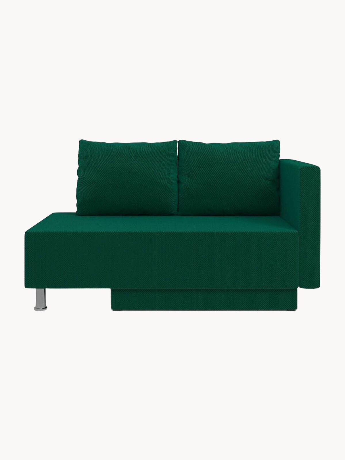 Кушетка PUSHE Леон Lux, универсальный угол, микровелюр, зеленый Camaro 99