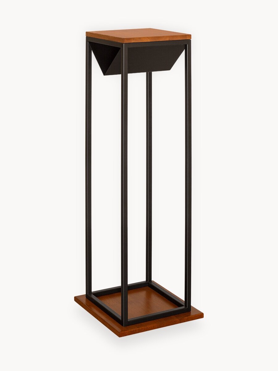 Дровница GreenWeen TORI, черная, напольная, полка дуб 120 см x 37 см x 40 см