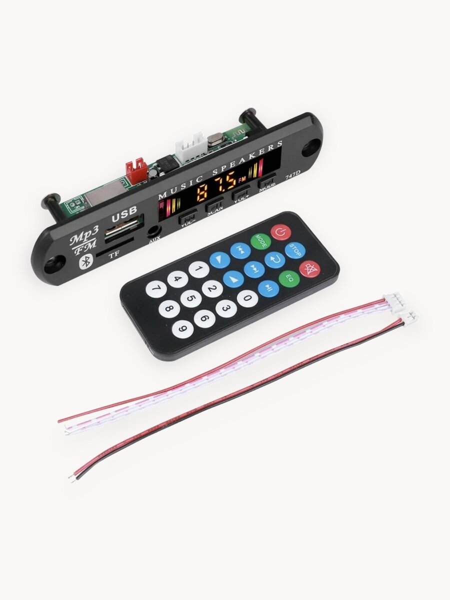 Декодер плата Bluetooth, AUX, USB, TF, FM-радио, встраиваемый модуль Bluetooth с дистанционным управлением 5-12 В