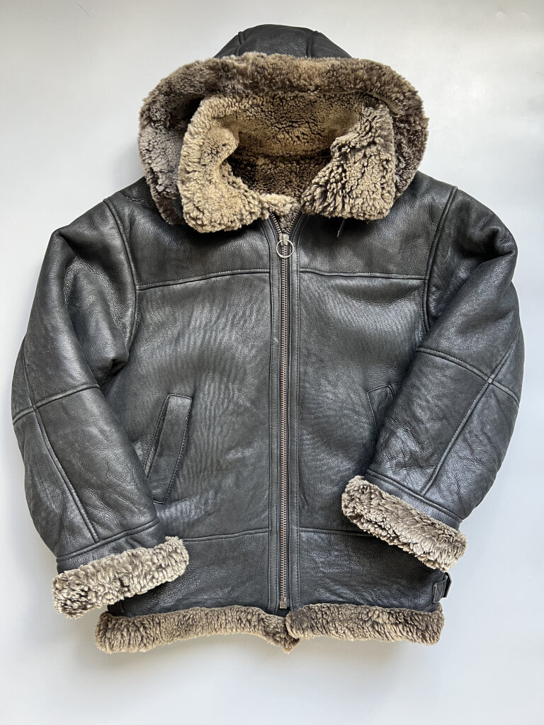 Дубленка Пилот Авиатор мужская тм SHEARING KING с капюшоном р.52-54 /12722/