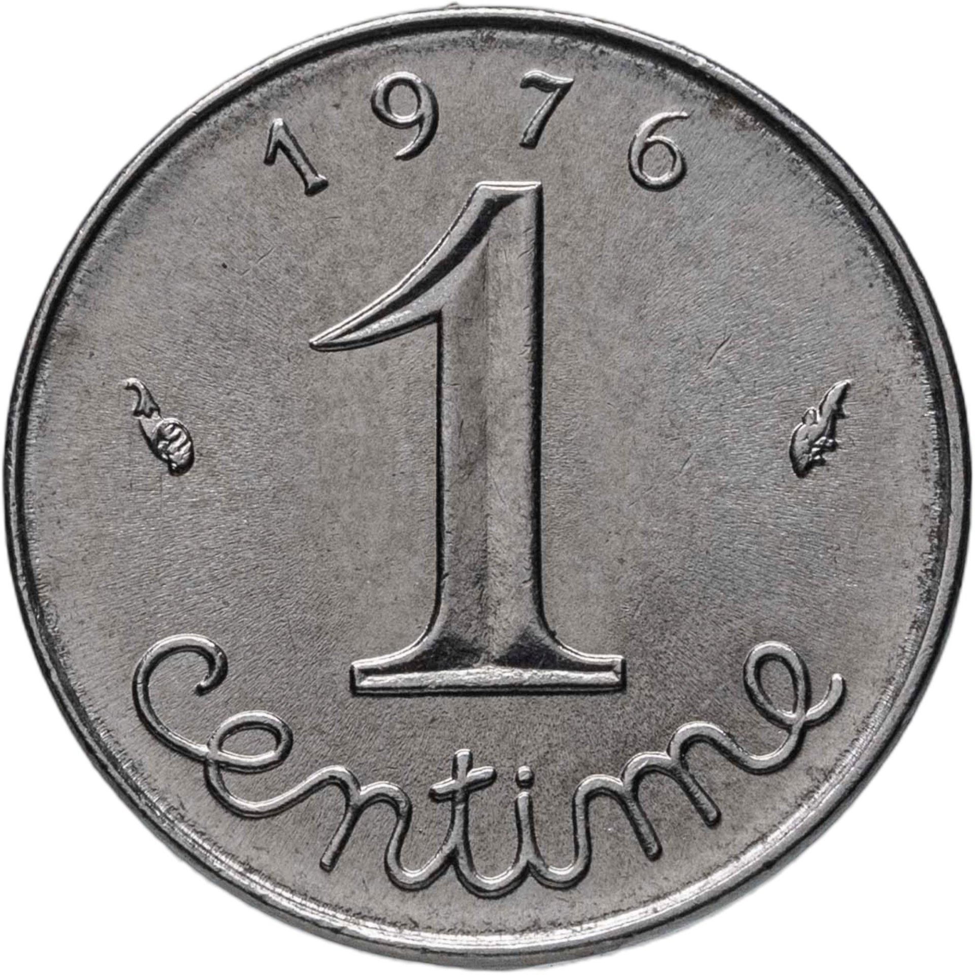 Франция 1 сантим 1976, Сталь, в сохранности VF-XF