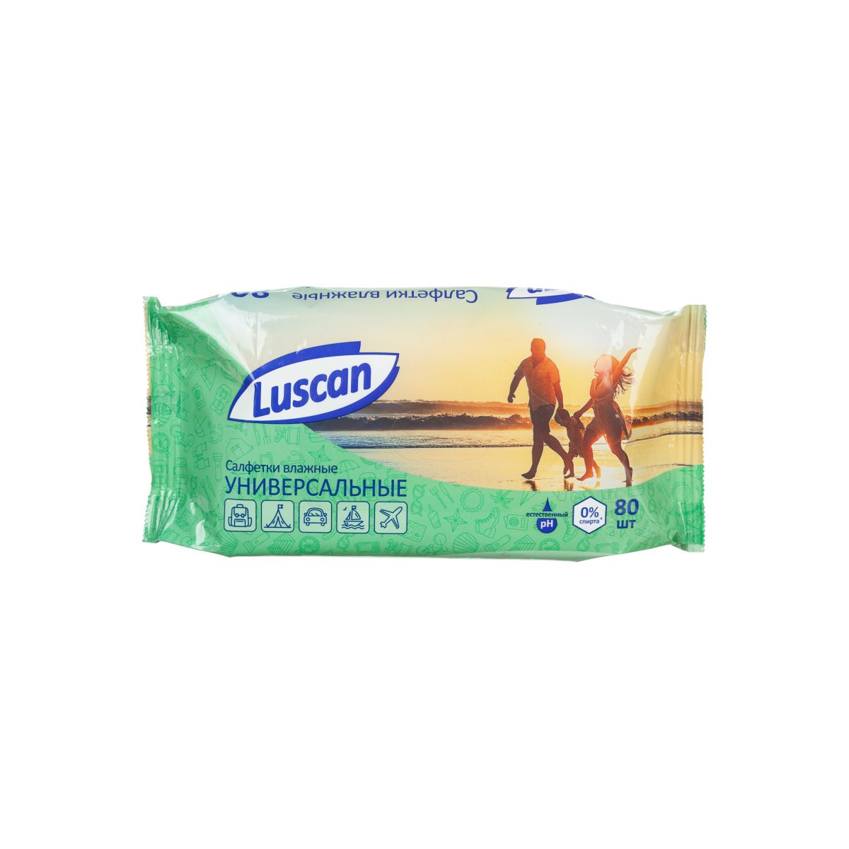 Салфетки влажные Luscan, 80шт.