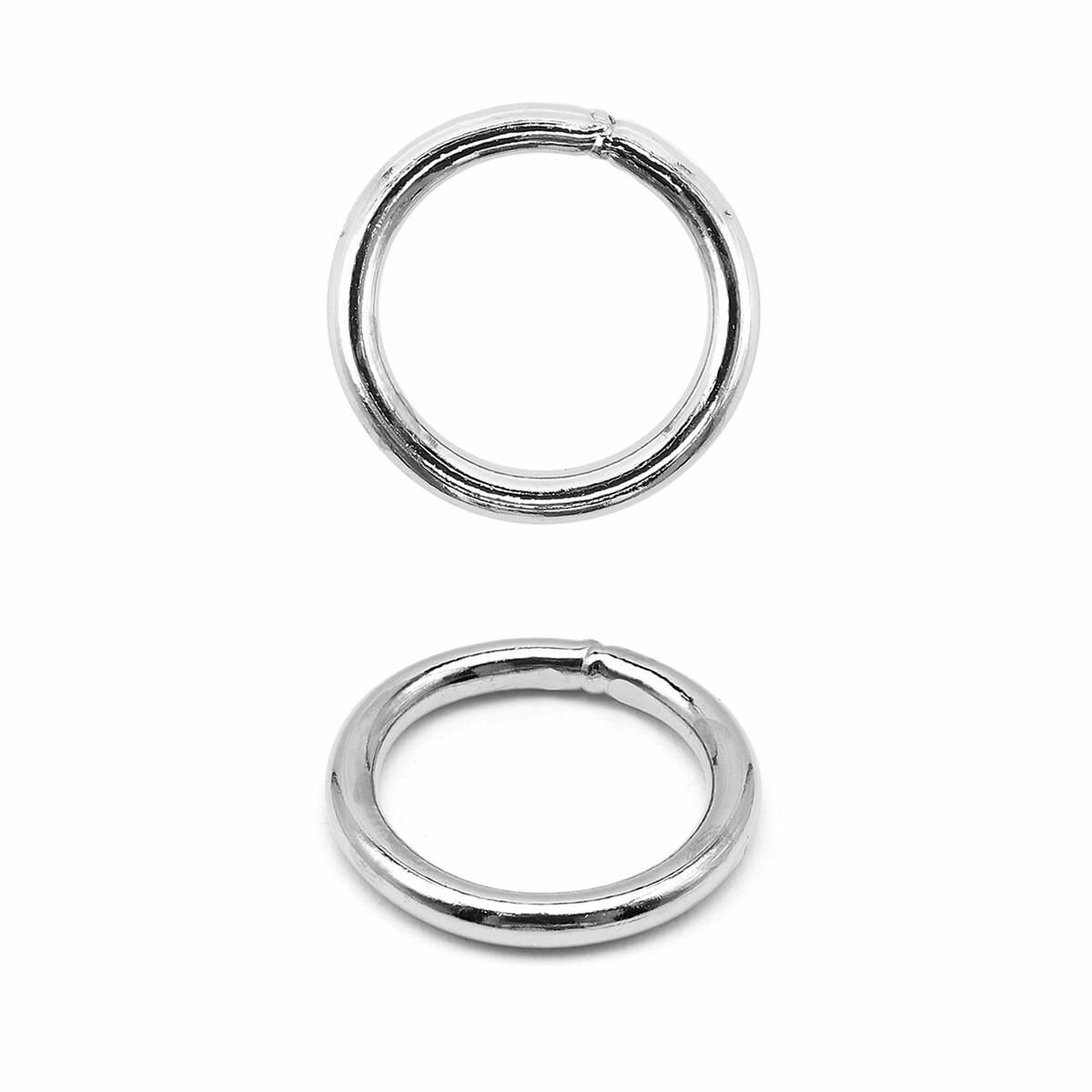 Соединительные кольца айрис Металлические, неразъемные, сварные, 15 мм, 20х20 мм, диаметр 2,5 мм, цвет Никель, 20 шт
