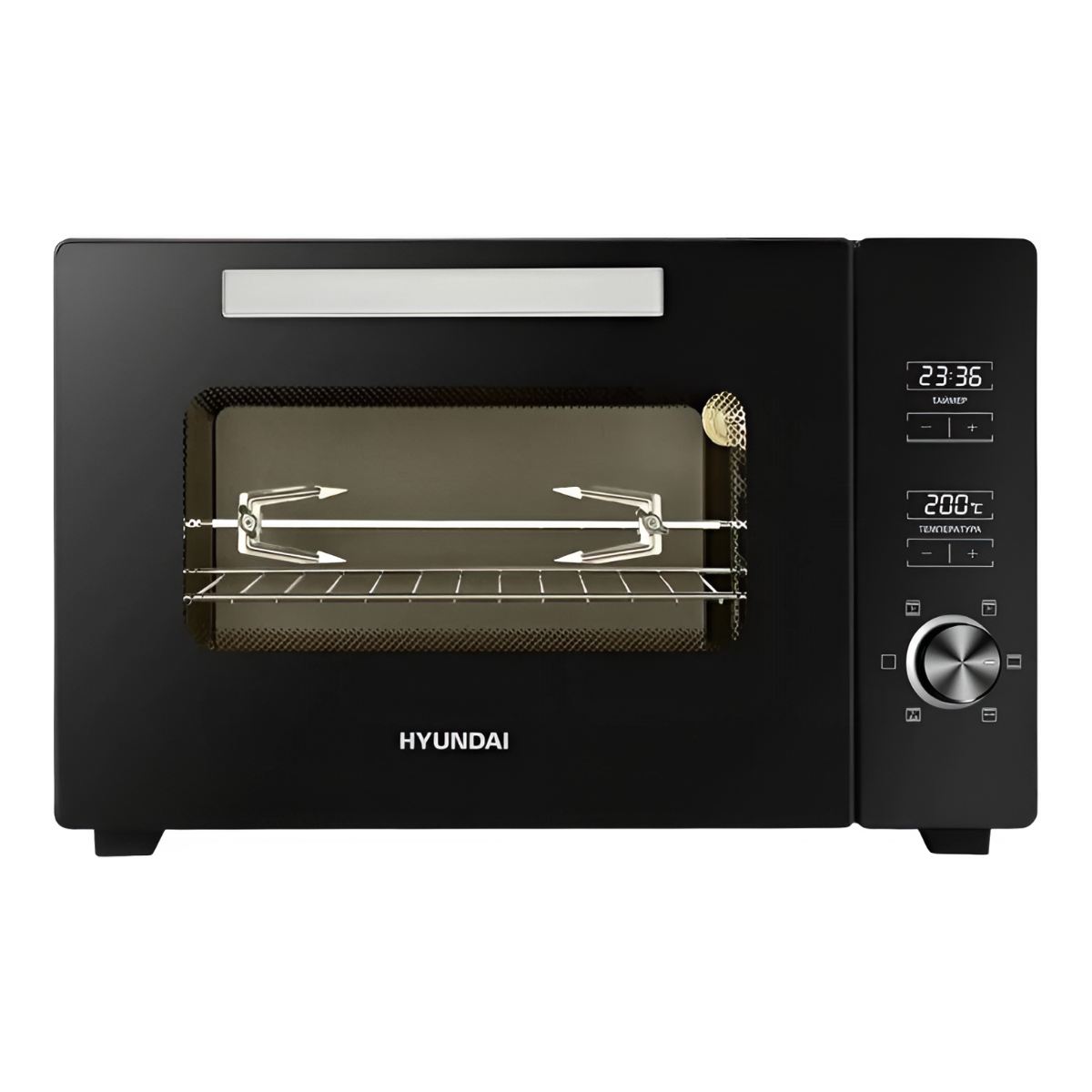 Мини-печь Hyundai MIO-HY100, черная, 1800Вт, 38л, 5 режимов, гриль