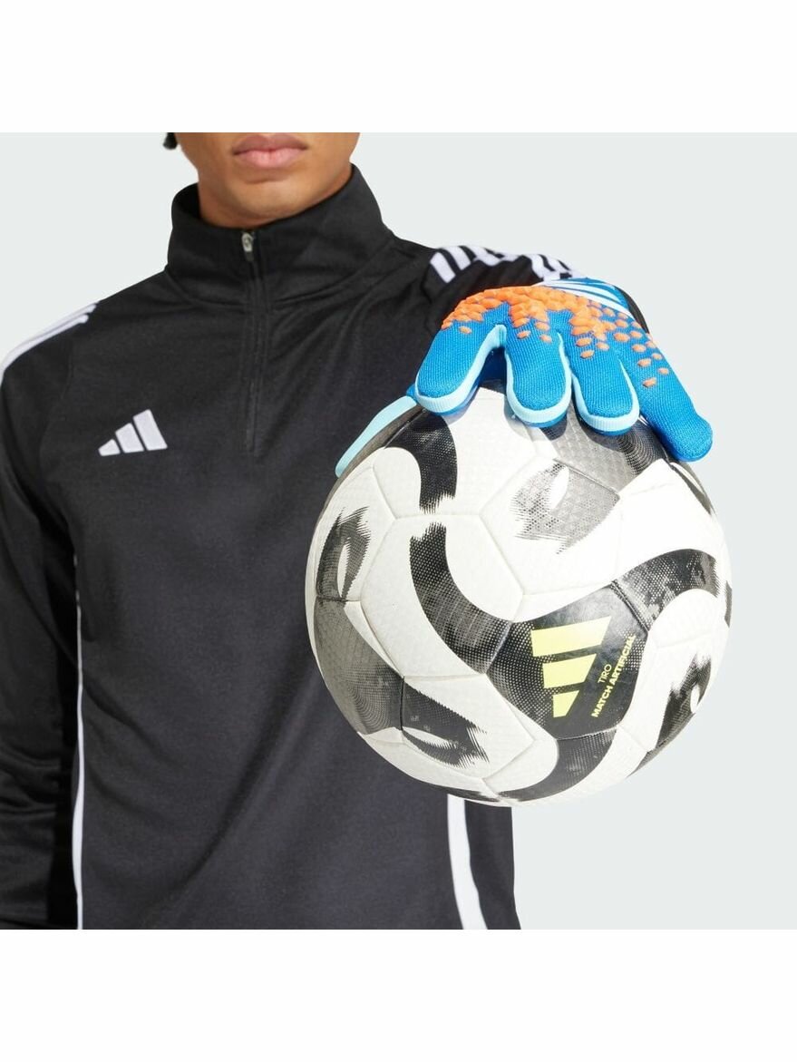 Перчатки adidas для мужчин и женщин, размер 10, синий/белый — фото 1