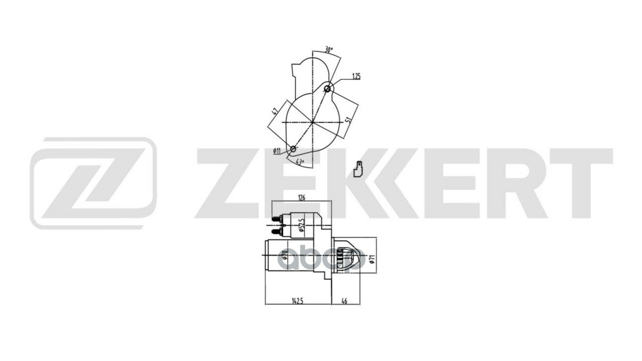 Стартер Mitsubishi Outlander II 06- Zekkert арт. an-1104
