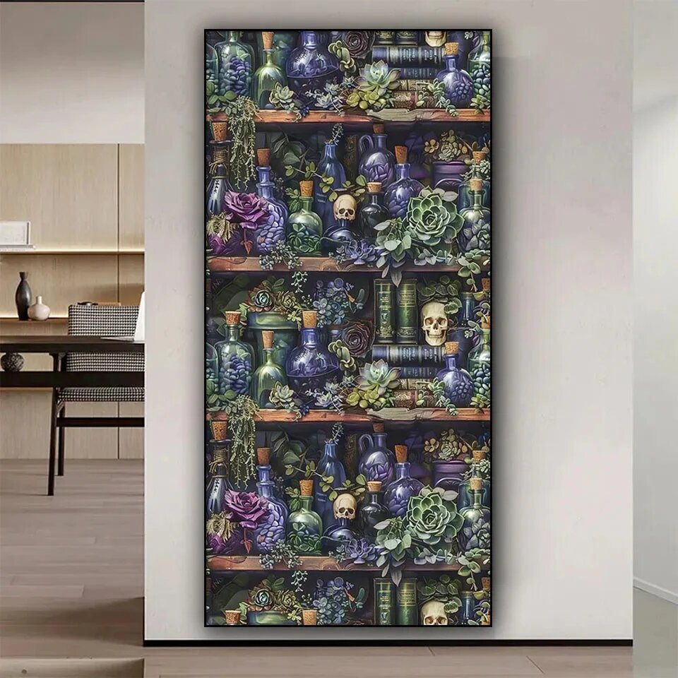 Книжная полка, Волшебная вода, DIY Алмазная картина, Новый набор для вышивки крестом, Алмазная мозаика, Зеленые растения, Домашний декор, Подарок