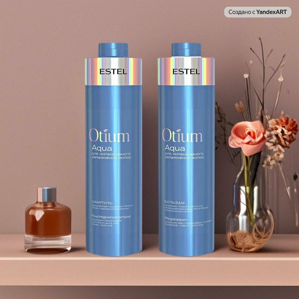 Набор ESTEL Otium Aqua, шампунь 1000мл и бальзам 1000мл, бессульфатный, увлажняющий