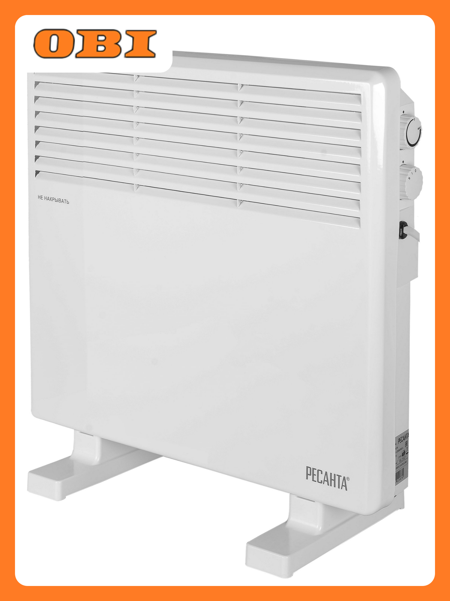 Конвектор Ресанта ОК-1000СН, белый, механическое управление, напольный, 10 м²
