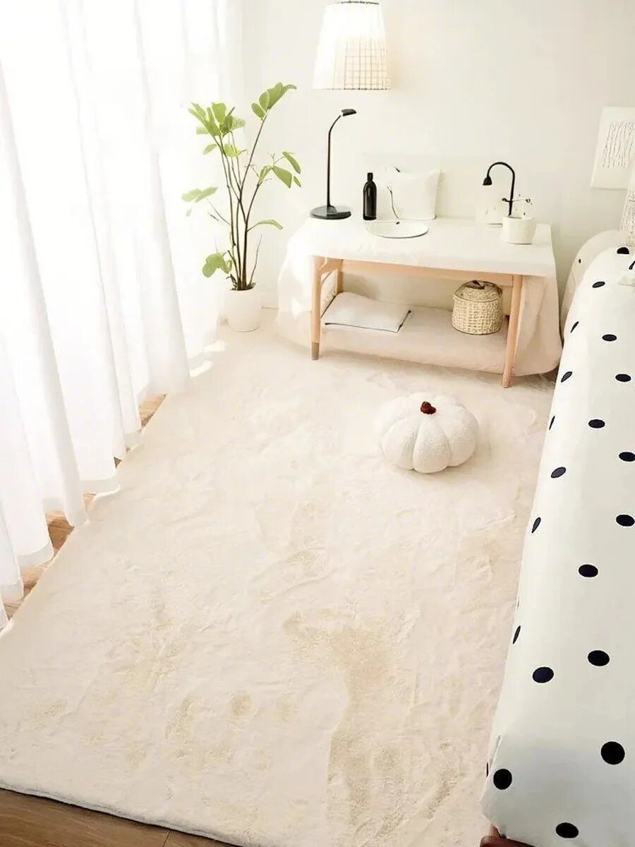 Ковер Natali's Carpets комнатный на пол, имитация кролика, 100x100см, противоскользящий