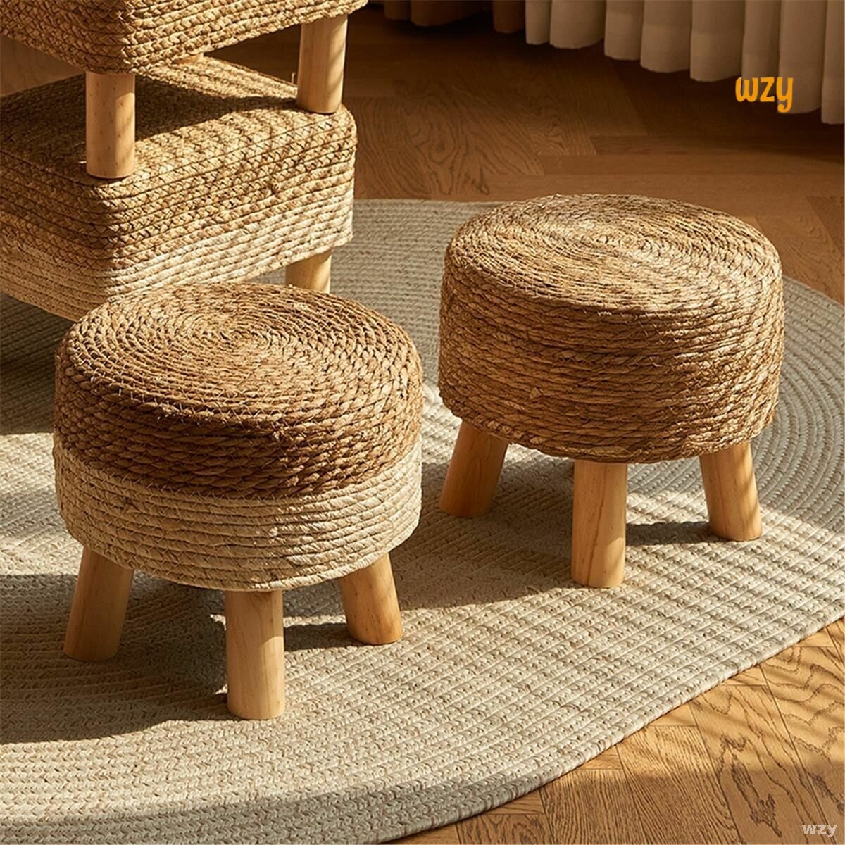 Табурет для смены обуви из ротанга, Anderlen Табурет для смены обуви из ротанга, Anderlen