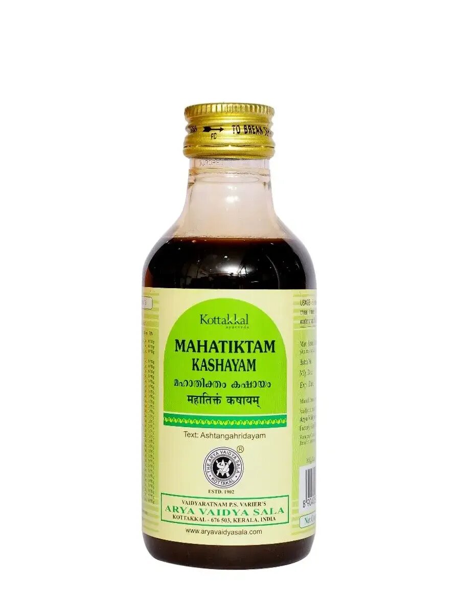 Аюрведический тоник махатиктам кашаям, 200 мл.