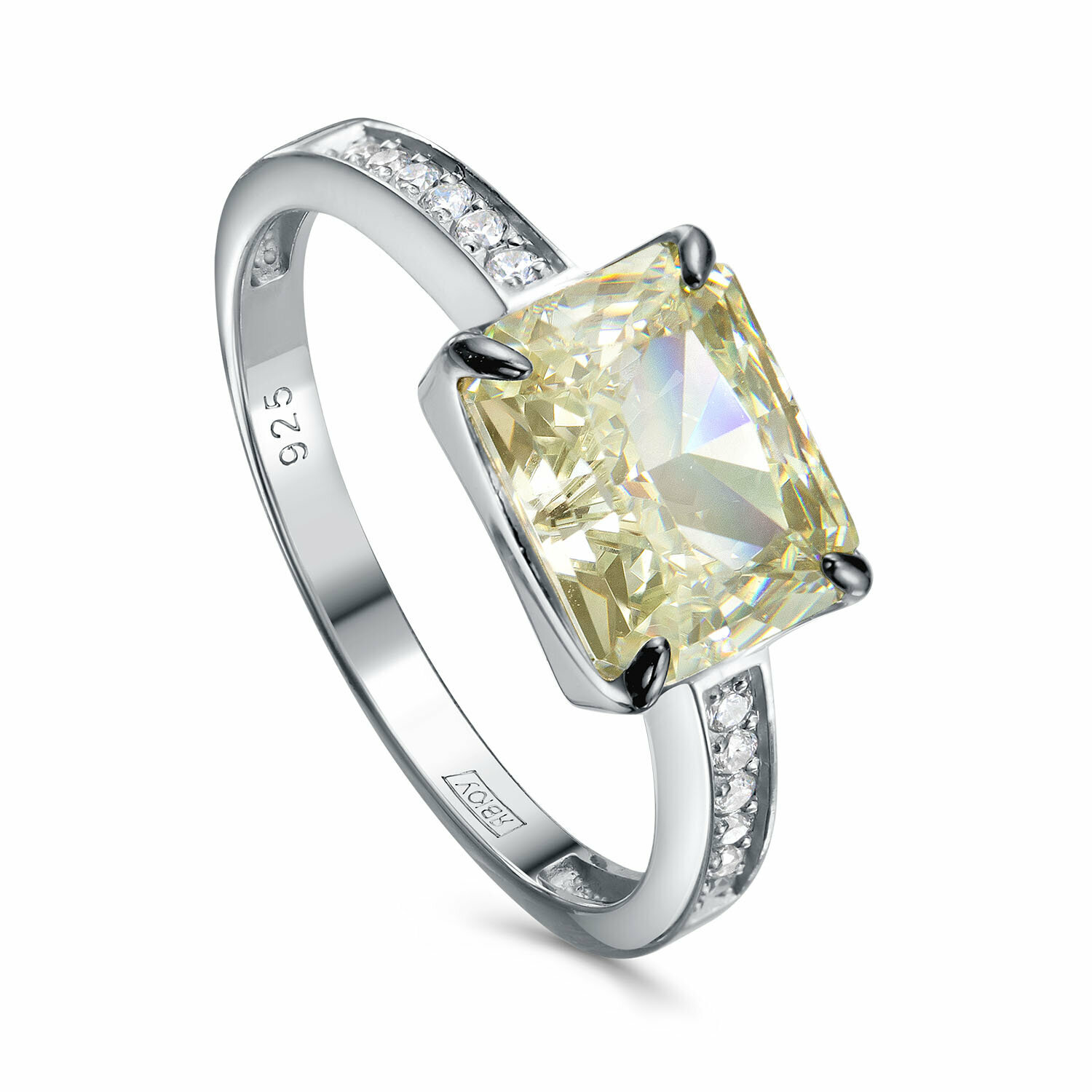 Кольцо, серебро, 925 проба, фианит