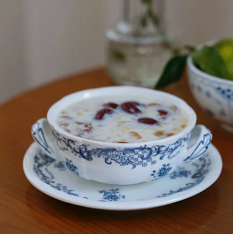 Набор керамической посуды ZJ HOME в немецком стиле: винтажная кофейная чашка с двумя ручками, десертная тарелка, чаша с